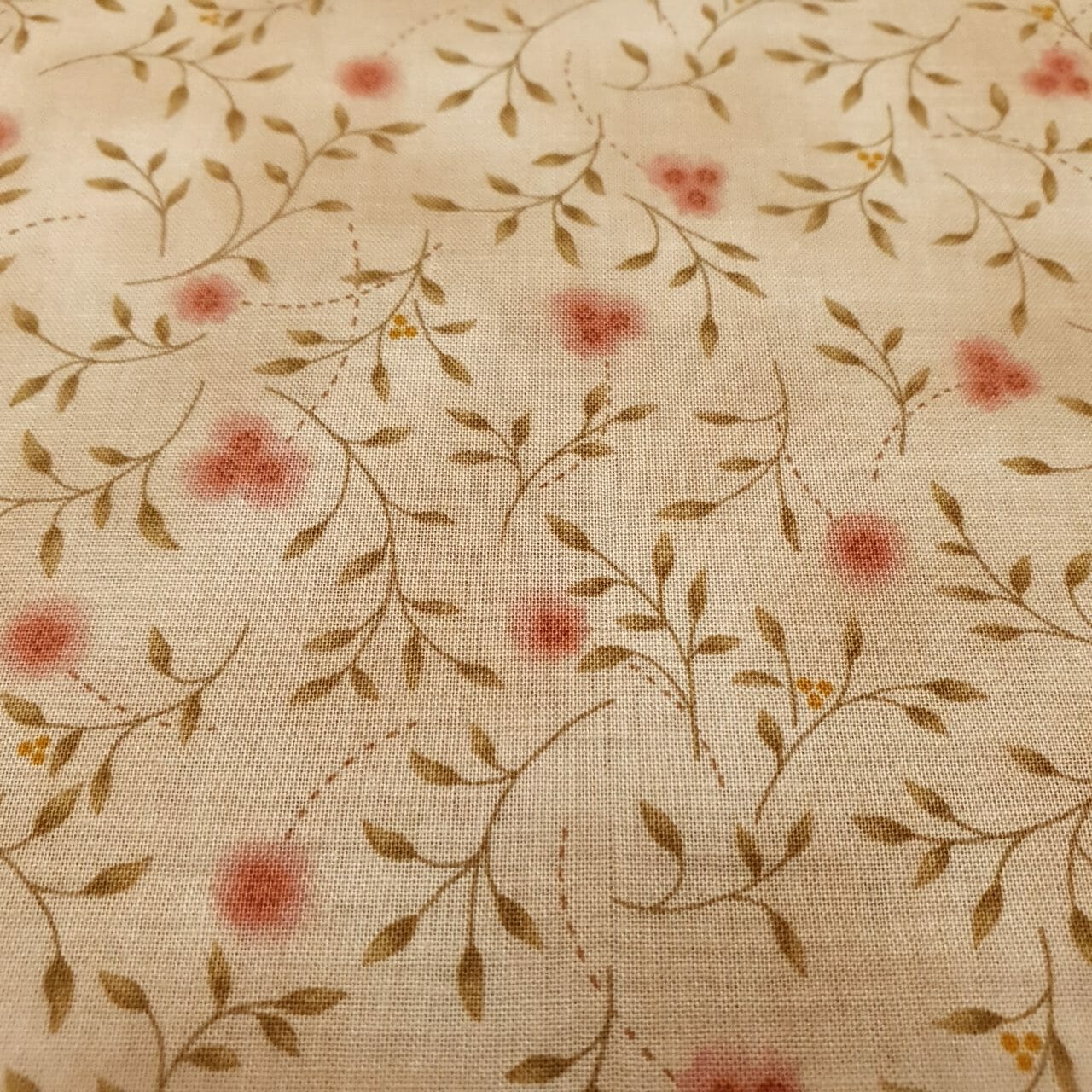 Tela Patchwork Handworks Naranja Flores | Calico