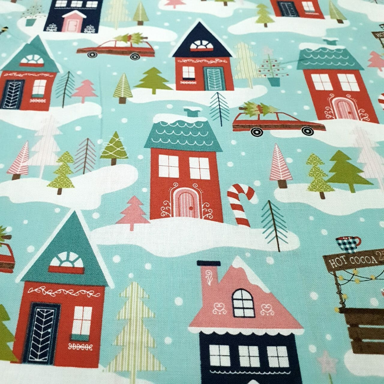 Tela Patch Navidad Cup Of Cheer Casas | Calico